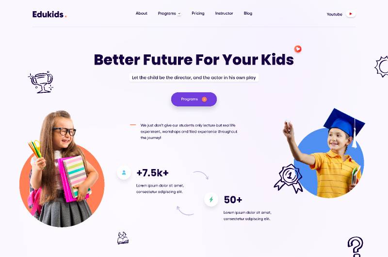 Kids Landing Page Figma Template | UI4Free