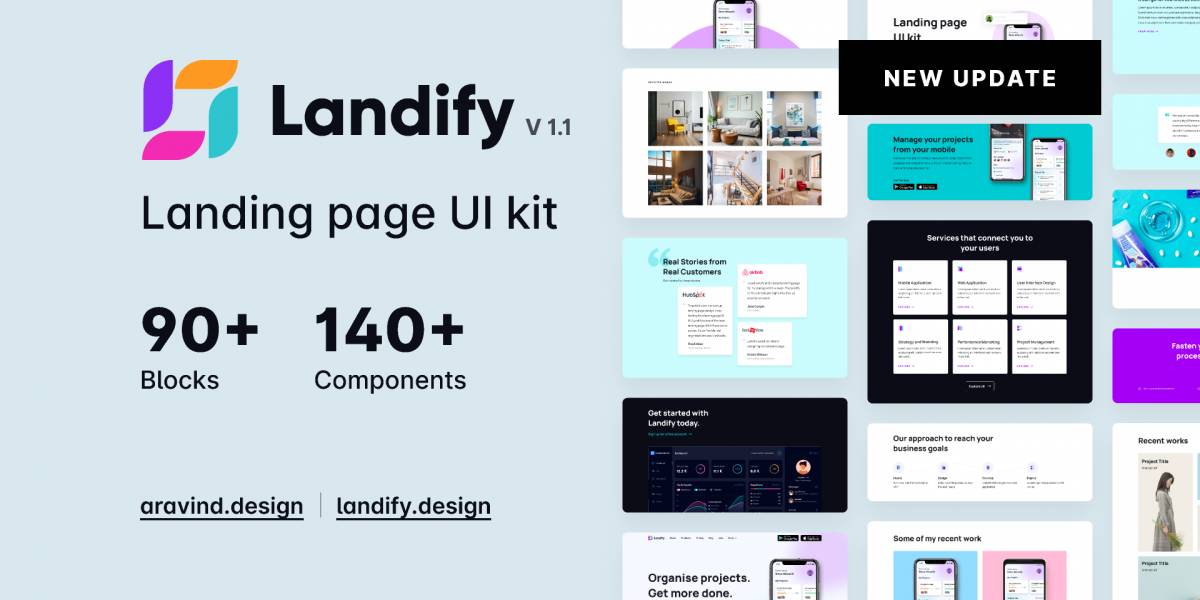 Landing Page UI Kit (Landify - figma template) | UI4Free Landing Page UI Kit (Landify - figma template) | UI4Free