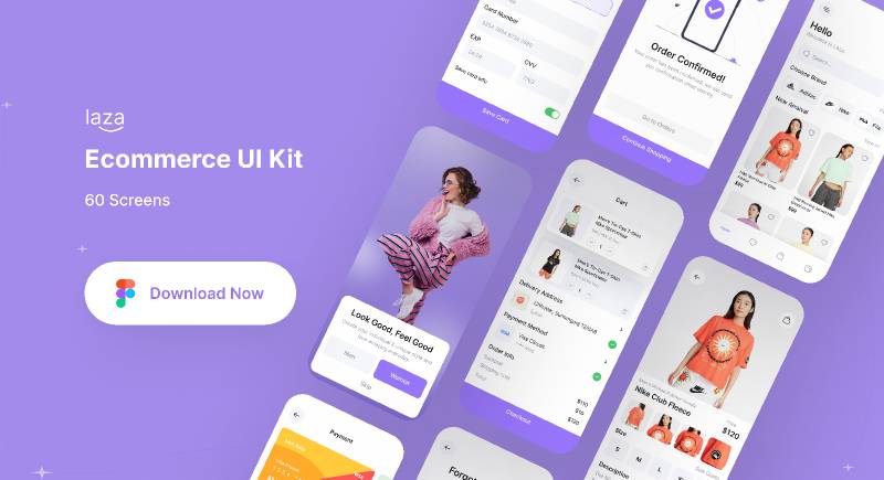 LAZA E-commerce Mobile App Figma Template | UI4Free