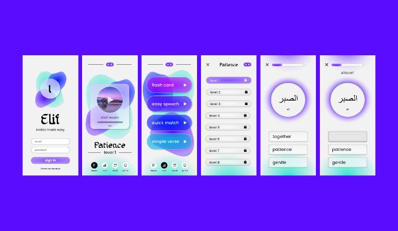 Learning Arabic Figma Mobile App | UI4Free