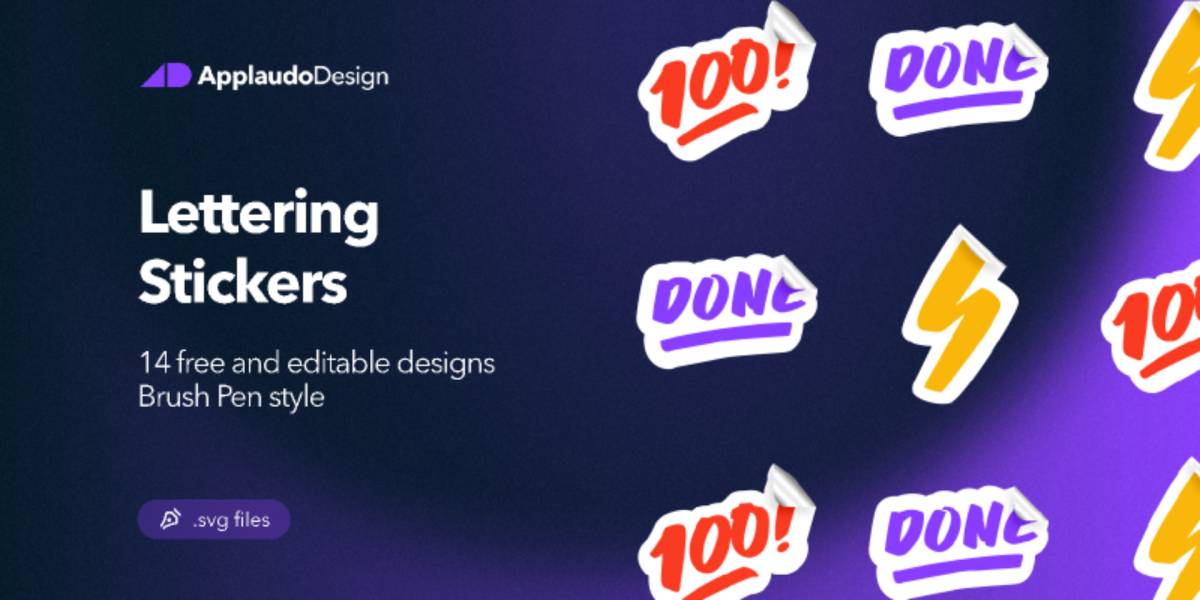 Lettering Stickers Figma Template | UI4Free