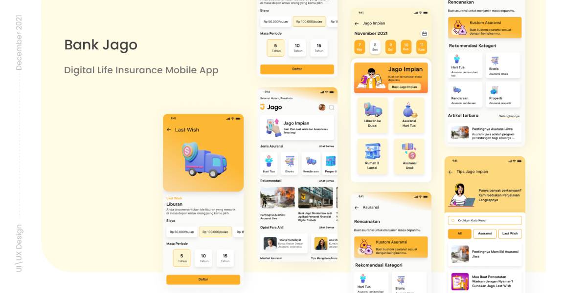 Life Insurance Mobile App Figma Template | UI4Free