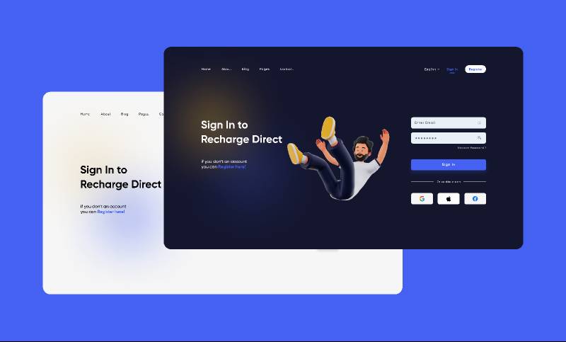 Download Login - Light and Dark mode Figma Free Ui Kit - Ui4free.com