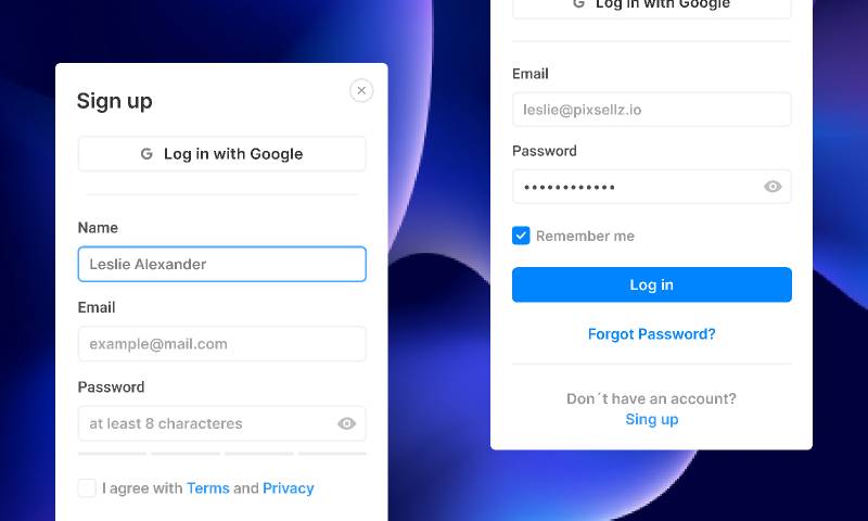 Login and Sign up Page - Figma Mobile Template | UI4Free