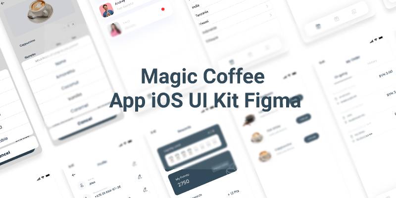 Magic Coffee App iOS UI Kit Figma | UI4Free