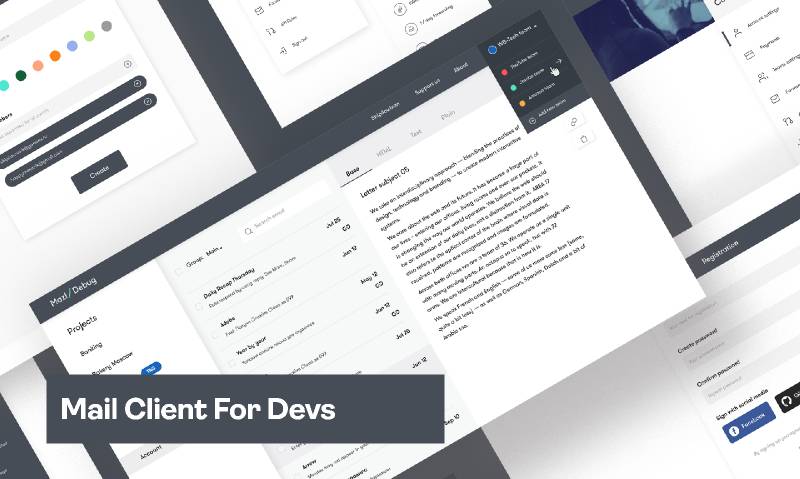 Mail Client For Developers Figma Template | UI4Free