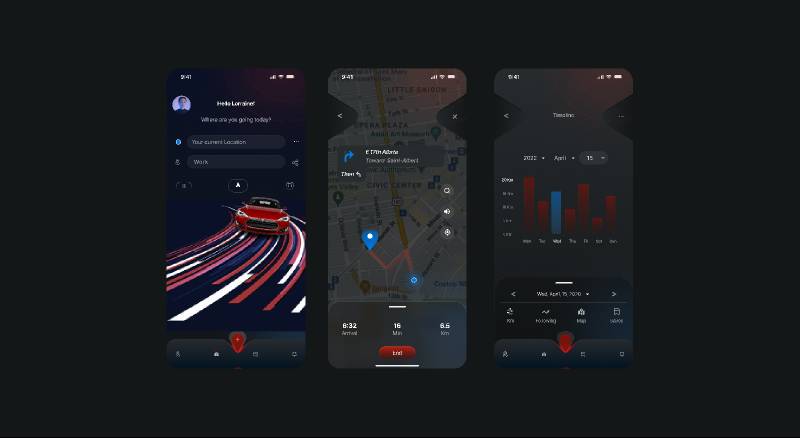 Maps app Figma Design Mobile Template | UI4Free