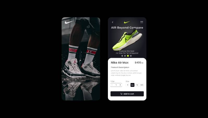 Marcos Fabiano Nike Figma Mobile Template | UI4Free