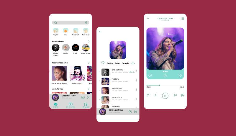 Media Player app Figma Mobile Template | UI4Free