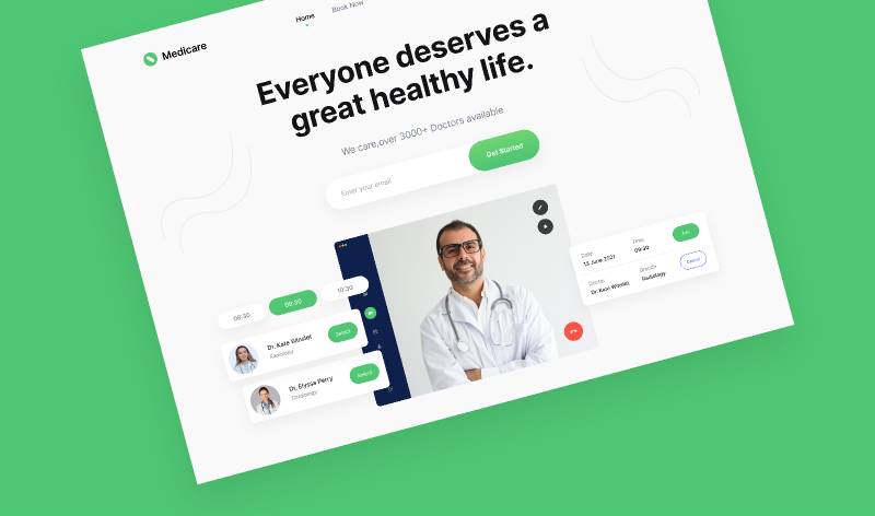 Medical Landing Page - Header Figma Template - Ui4free.com