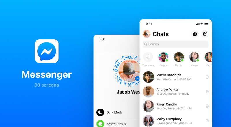 Messenger UI Screens | UI4Free
