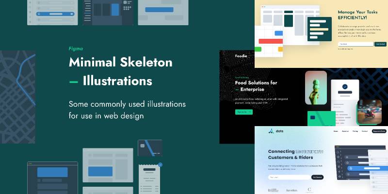 Minimal Skeleton Illustrations Figma Template | UI4Free