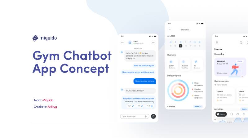 Miquido - Gym Chatbot App Concept Figma Template | UI4Free Miquido - Gym Chatbot App Concept Figma Template | UI4Free