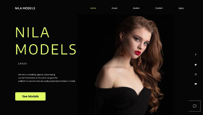 Modeling Agency web design - Figma Landing Page | UI4Free