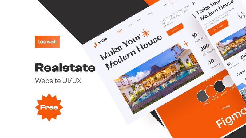 Modern Real Estate Web UI UX Landing Page Figma Template | UI4Free