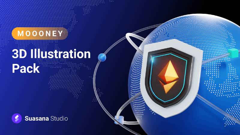 Moooney - 3D Illustration Pack | UI4Free