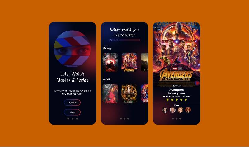 Movie App Figma Mobile Template | UI4Free