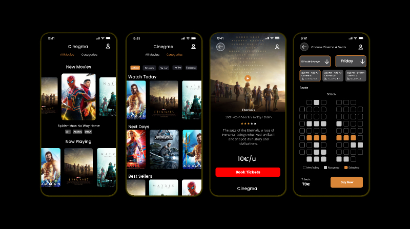 Movie App Prototype Figma Template | UI4Free