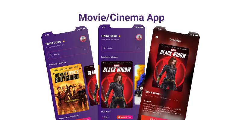 Movie/Cinema App Figma Template | UI4Free