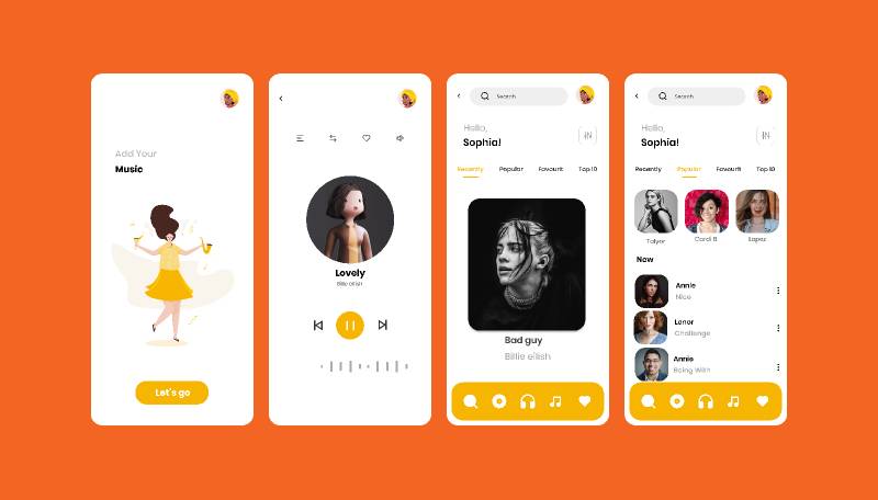 Music Player Figma Mobile Template | UI4Free