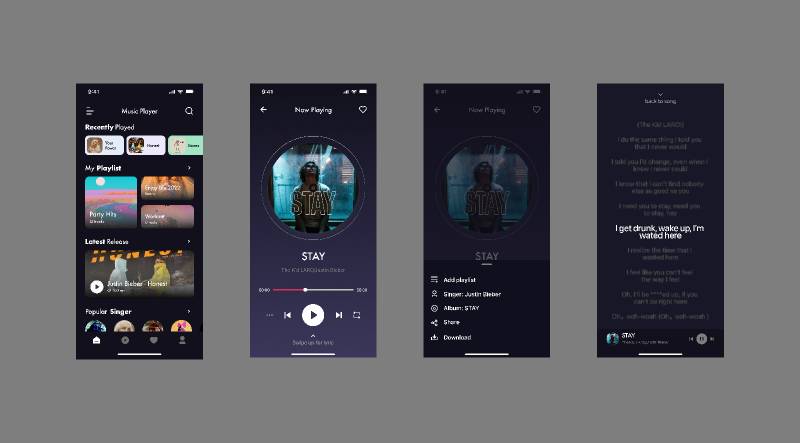 Music Player Figma Mobile Template | UI4Free