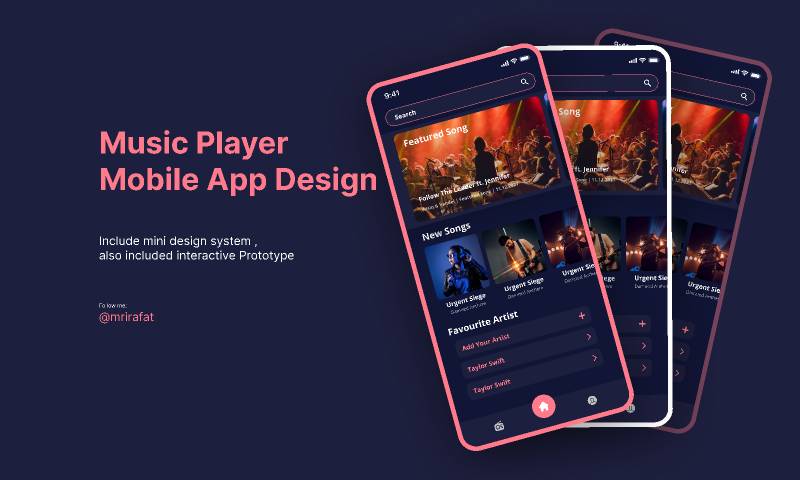 Music Player Mobile App Design Figma Mobile Template | UI4Free