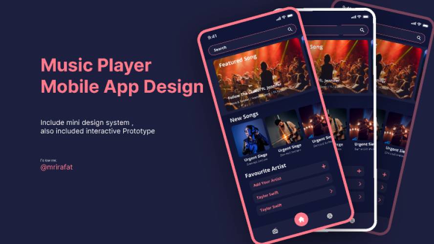 Figma Music player Template - Ui4free.com