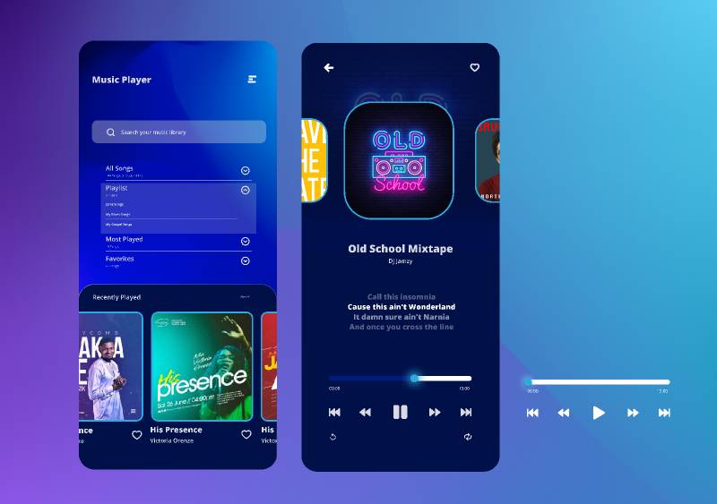 MusicApp Figma design free | UI4Free