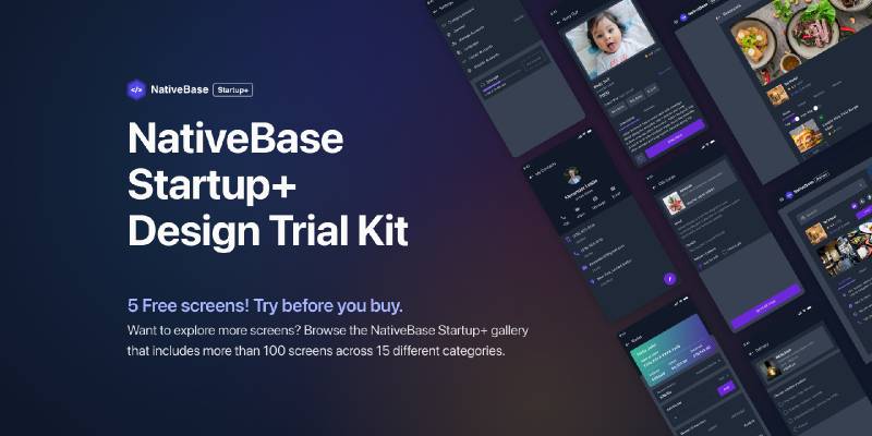 NativeBase Startup+ Design Trial Figma Ui Kit | UI4Free