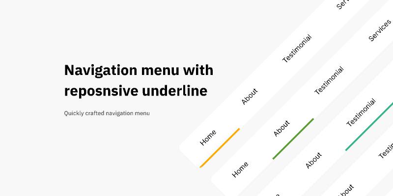 Navigation menu with item underline Figma Template | UI4Free