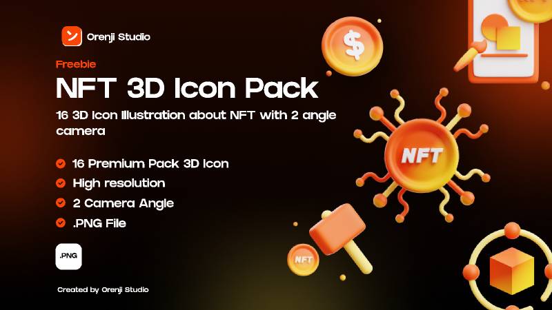 NFT 3D Icon Pack Illustration Figma Free Download | UI4Free