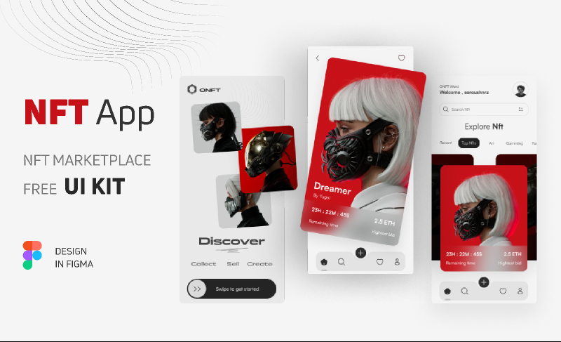 NFT App Free UI kit | UI4Free NFT App Free UI kit | UI4Free