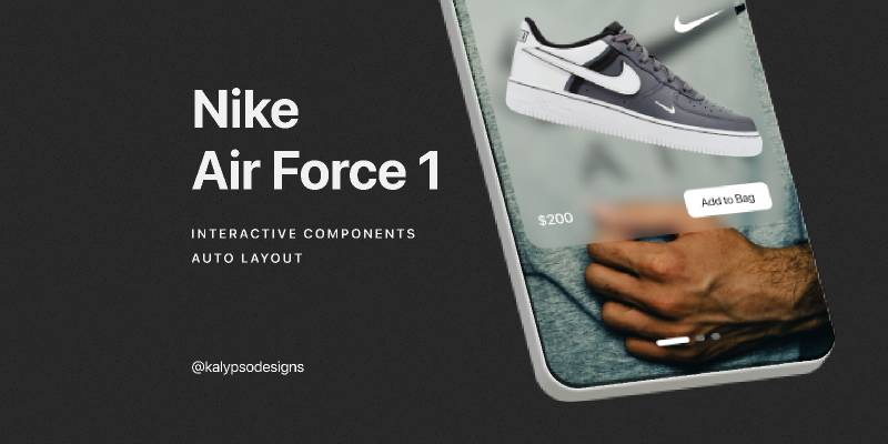 Nike Air Force - card slider animation figma template | UI4Free