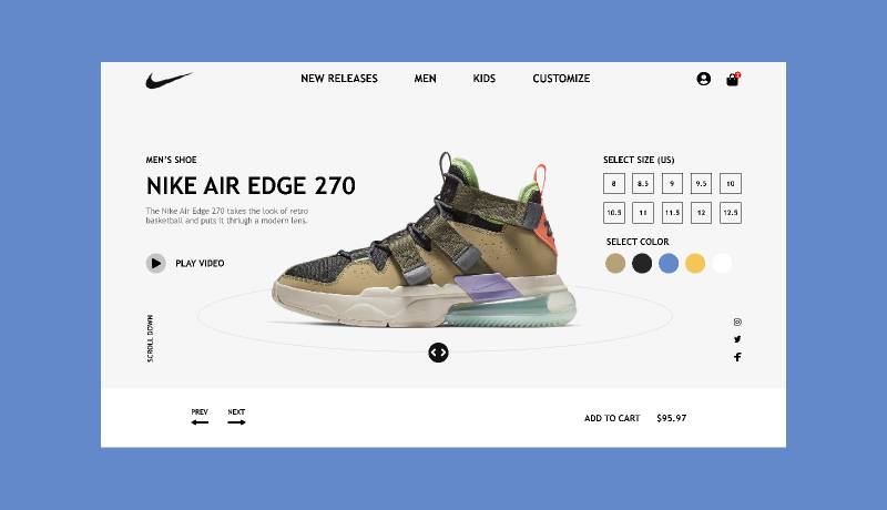 Nike Promo Page Design Figma Template | UI4Free