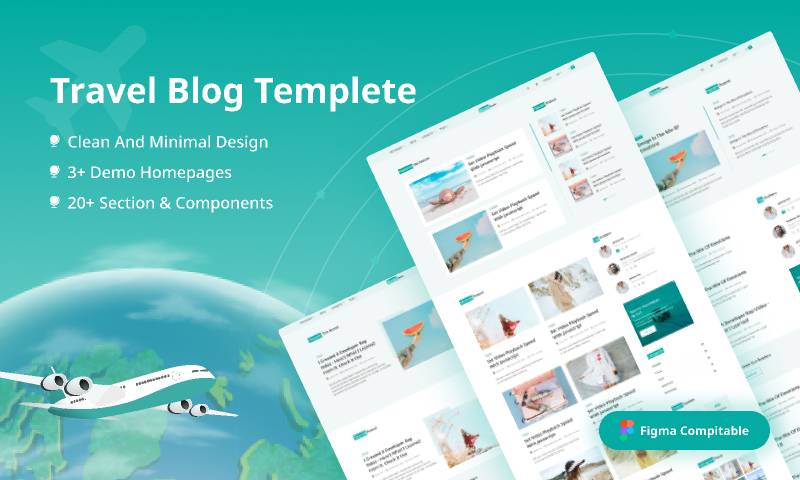 Notebook - Minimal Blog Template Figma Free Download | UI4Free