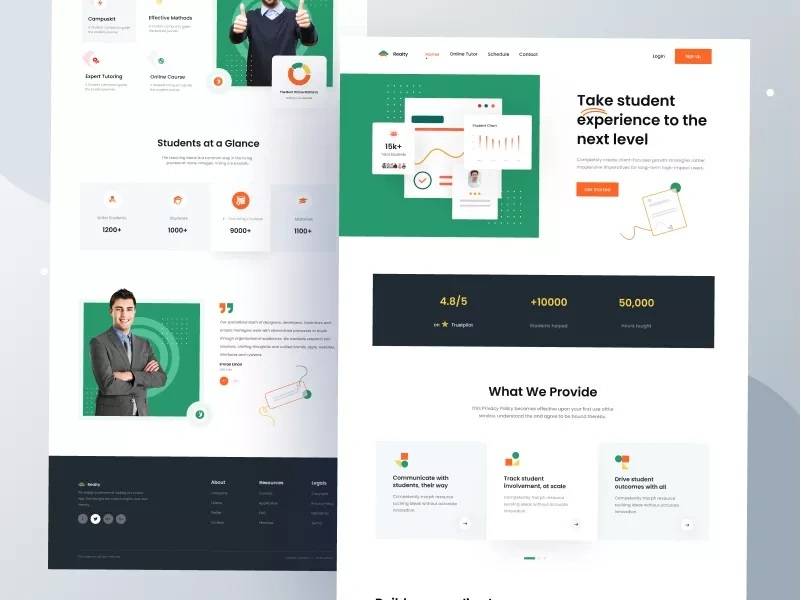 Online Education Website UI Design | UI4Free