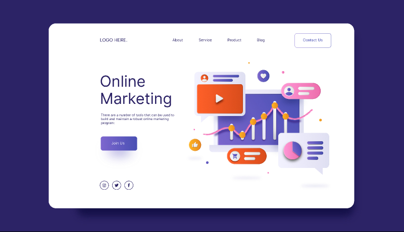 Online marketing landing page | UI4Free