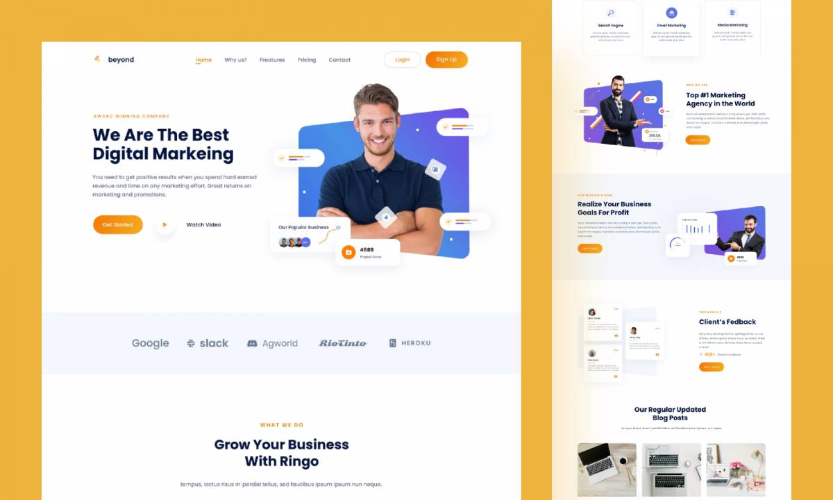Online Marketing Landing page | UI4Free