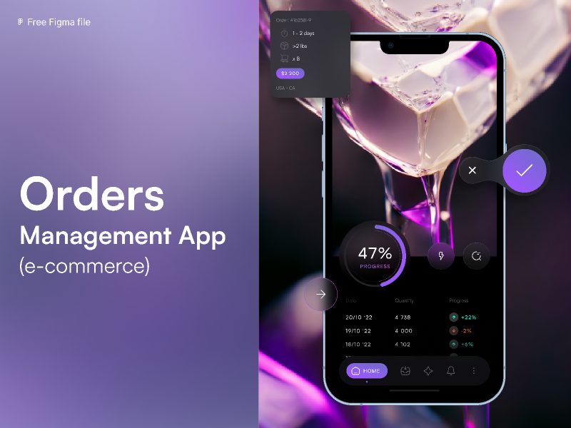 Orders management App (e-commerce) | UI4Free