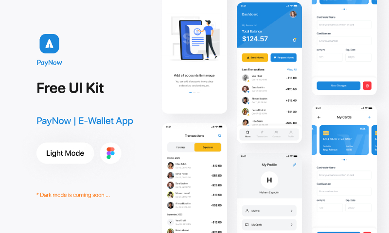 PayNow E-Wallet App Figma Mobile Template | UI4Free