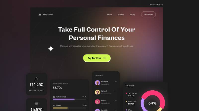 Personal Finance Figma Website Template | UI4Free