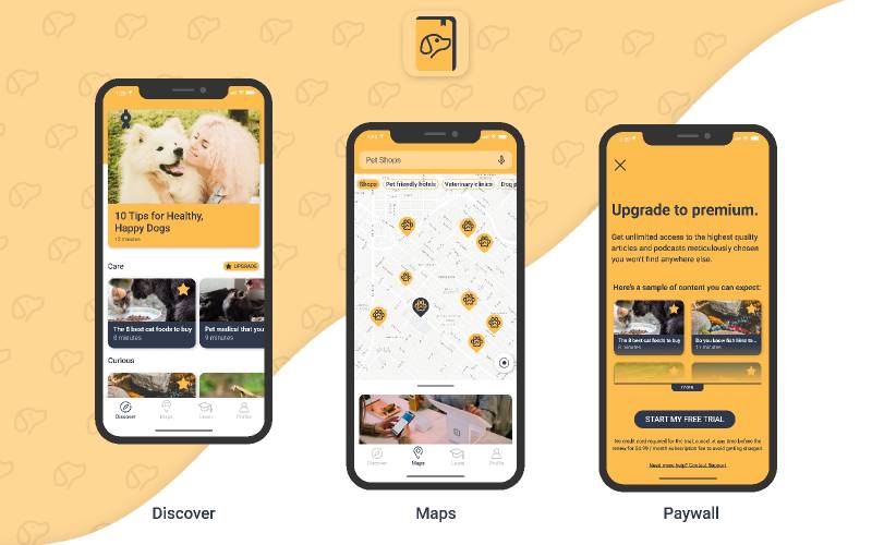 Pet app Figma | UI4Free