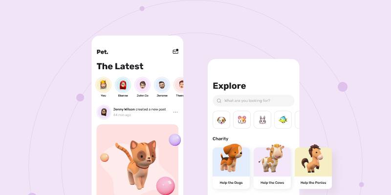 Pet Care Mobile App Figma Template | UI4Free