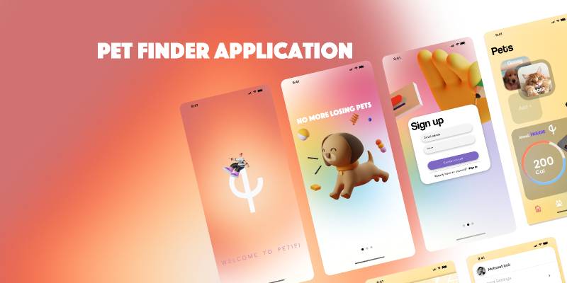 Pet Finder Application Figma App | UI4Free