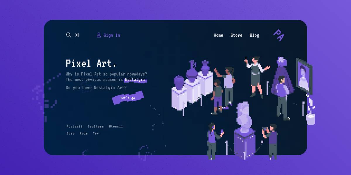 Pixel Art Design Figma | UI4Free