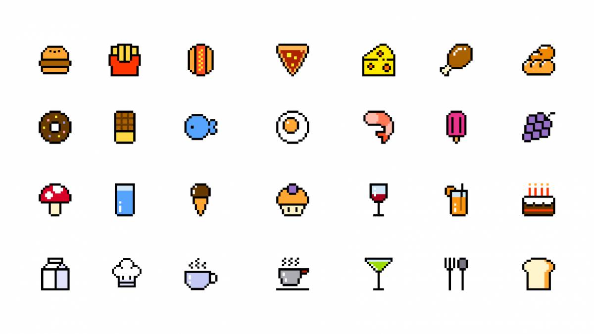 Pixel Food Icon Figma Template | UI4Free