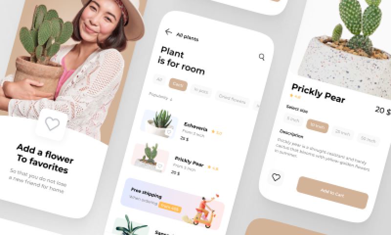 Plant Shop App Figma Template | UI4Free