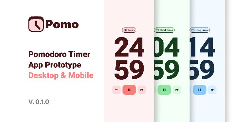 Pomo Pomodoro Timer App Prototype Figma Mobile Template | UI4Free