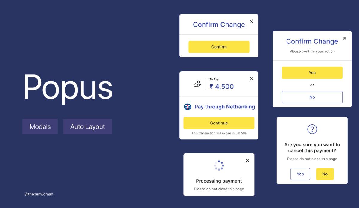 Popups or Modals Figma Ui Kit | UI4Free Popups or Modals Figma Ui Kit | UI4Free
