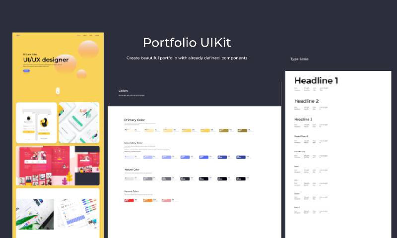 Portfolio UI Kit Figma Template | UI4Free